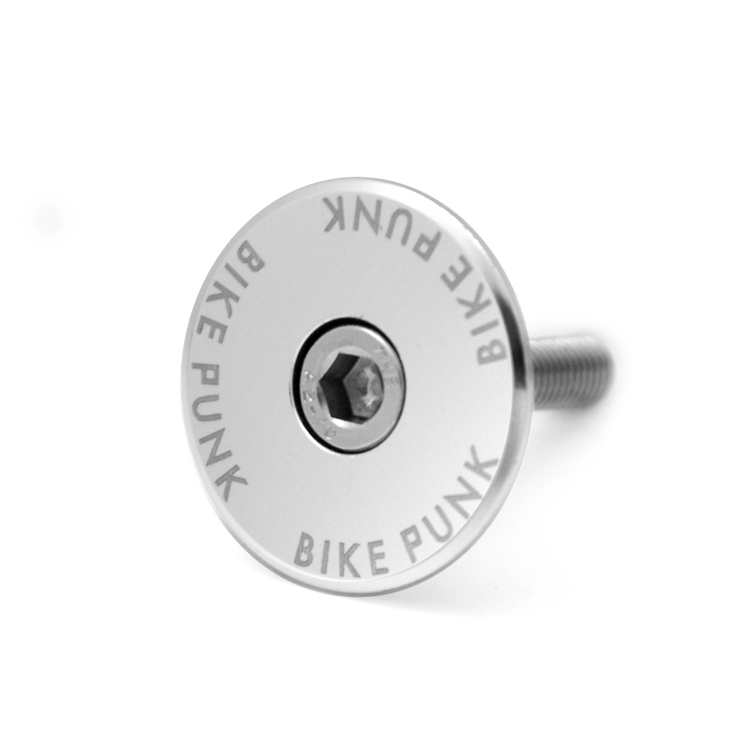 BIKE PUNK "Logo" Top Cap - 1/8" Silver